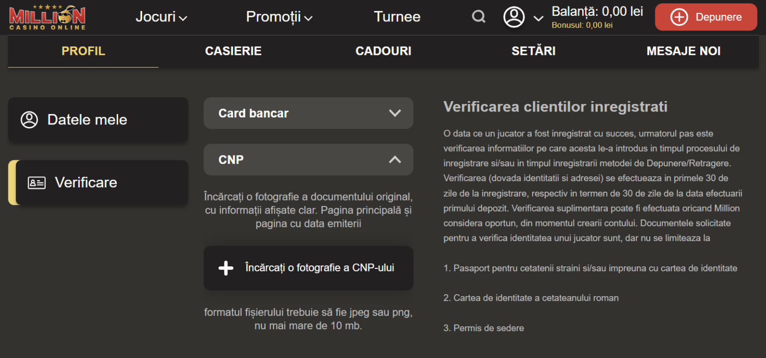 Cum Faci Procesul de Verificare Cont Million Casino in 2026